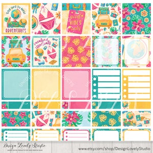 Summer Travel Printable Weekly Kit, Printable Planner Stickers, Erin ...