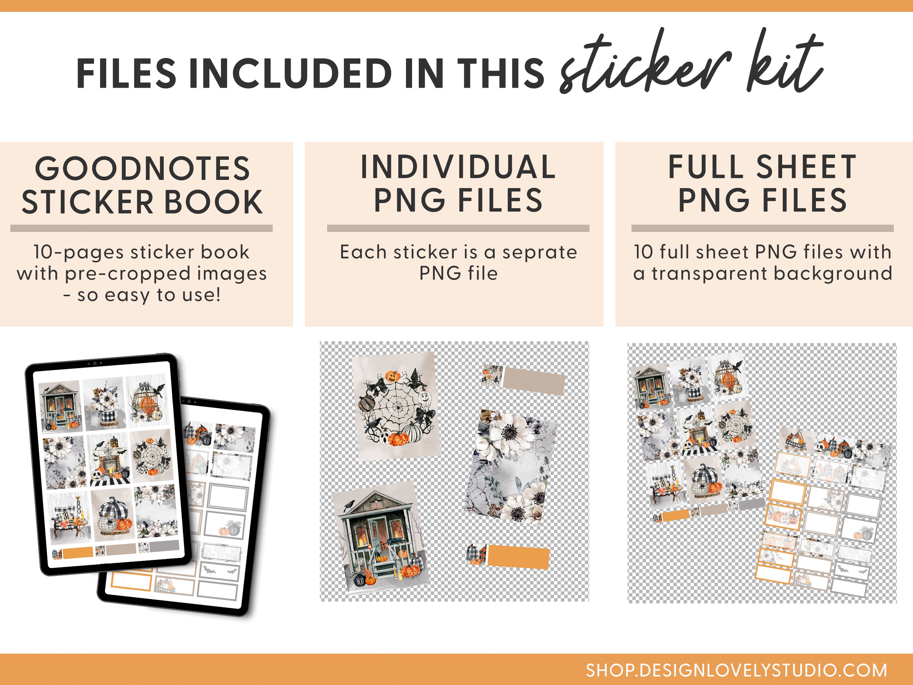 Goodnotes Stickers Halloween Digital Planner Stickers - Etsy