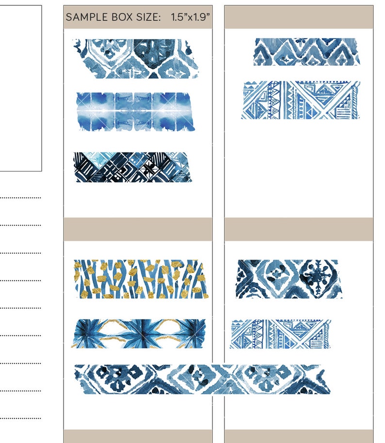 Printable Washi Tape Stickers Printable Washi Strips | Etsy