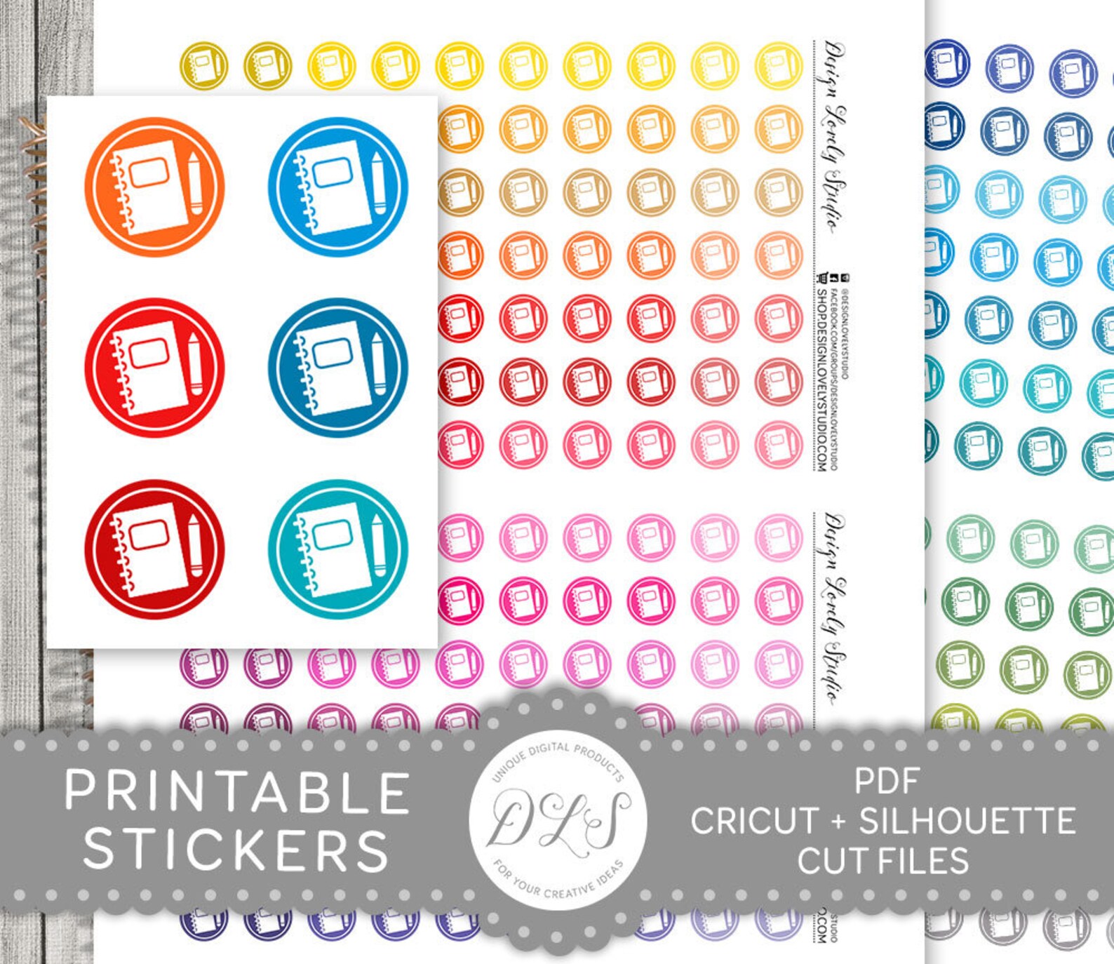 Printable Study Planner Stickers Study Icon Planner Stickers | Etsy