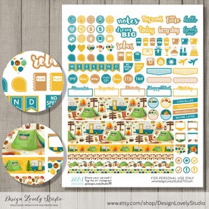 Camping Planner Stickers Kit, Camping Planner Printable, Camper Planner ...