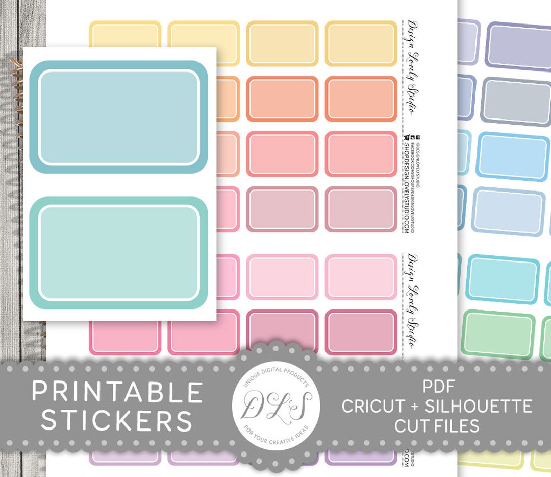 Pastel Half Box Planner Stickers, Half Box Printables, Rounded Corners ...
