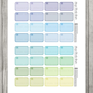 Printable Half Box Stickers, Multicolor Half Box Planner Stickers ...