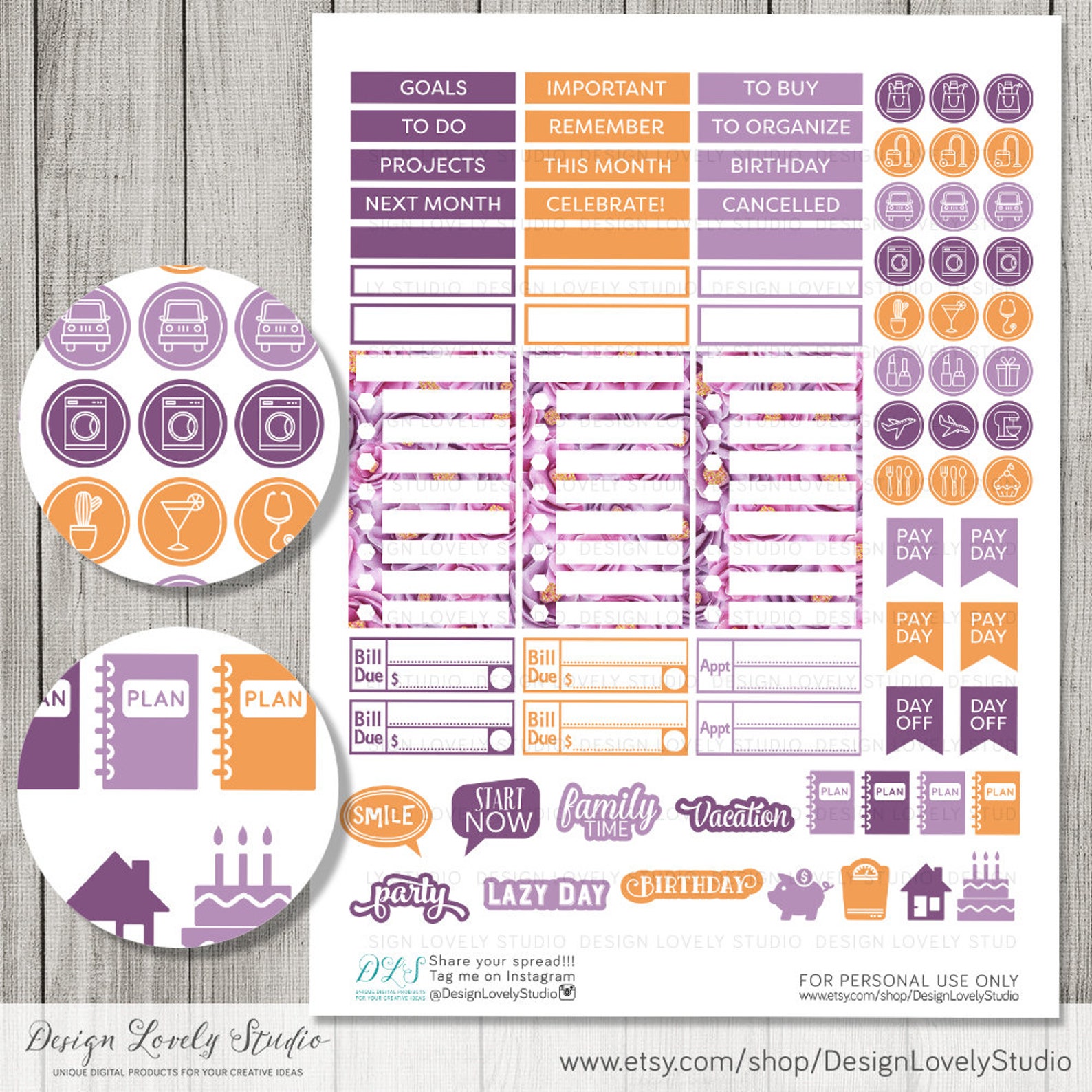 Big Happy Planner September Kit September Monthly Printable | Etsy