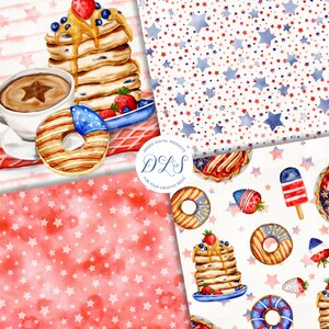 4th of July Digital Paper, Independence Day Background, Patriotic ...