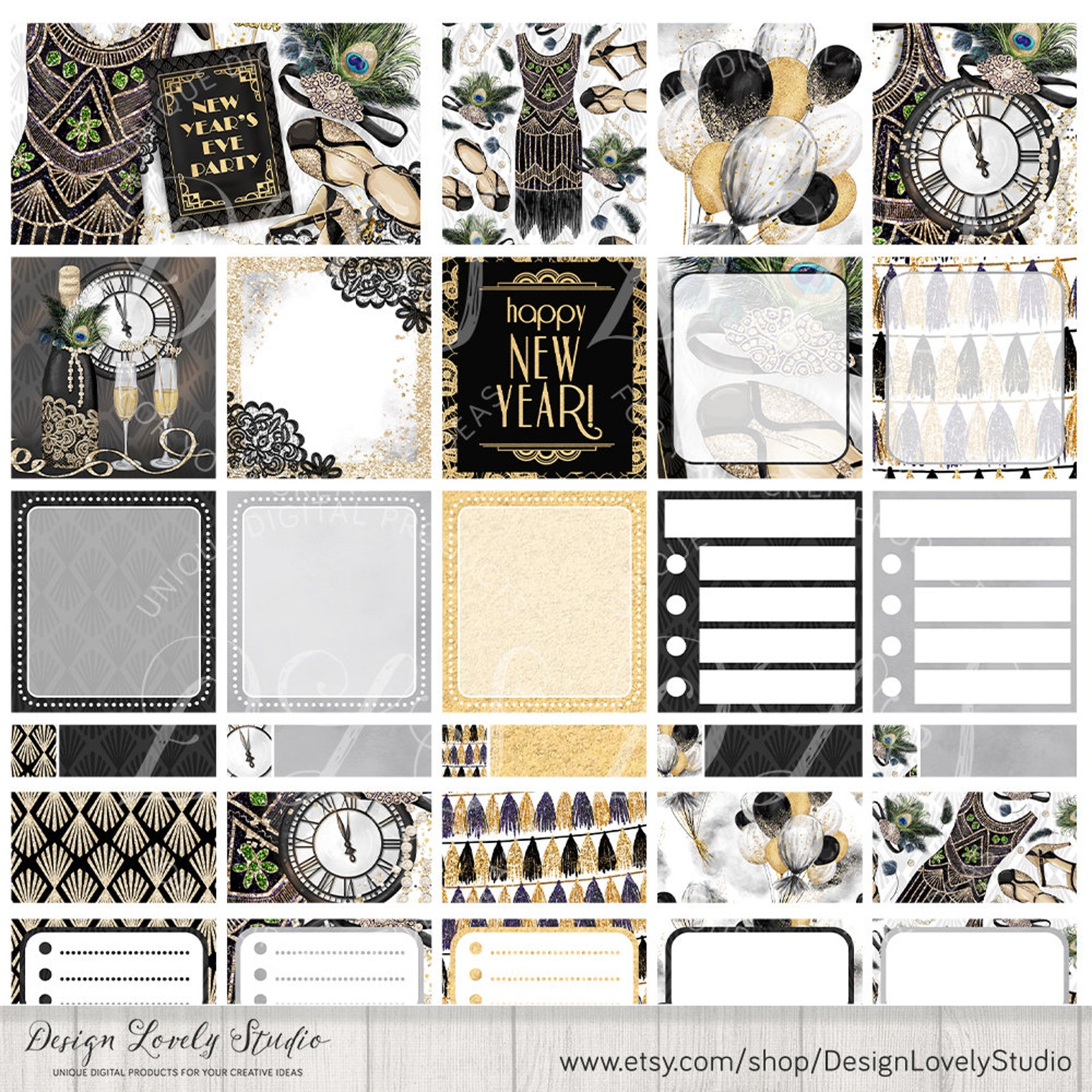 Printable New Year Planner Stickers New Year's Weekly | Etsy