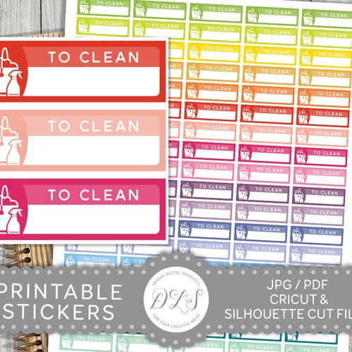 Cleaning Planner Stickers Cleaning Printable Stickers to - Etsy