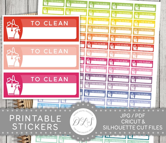 Cleaning Planner Stickers Cleaning Printable Stickers to - Etsy