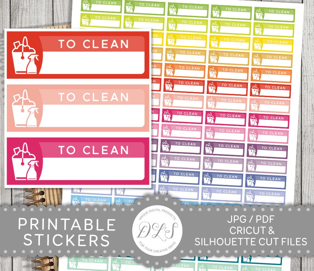 Cleaning Planner Stickers Cleaning Printable Stickers To | Etsy