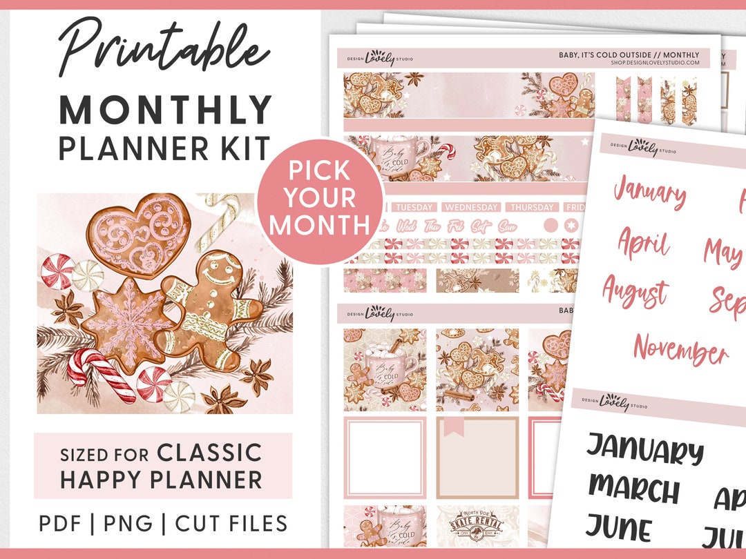January Planner Stickers, December Planner Stickers, Happy Planner ...