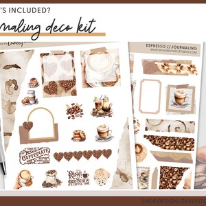 Printable Coffee Lover Planner Stickers Bundle, Coffee Themed Stickers ...