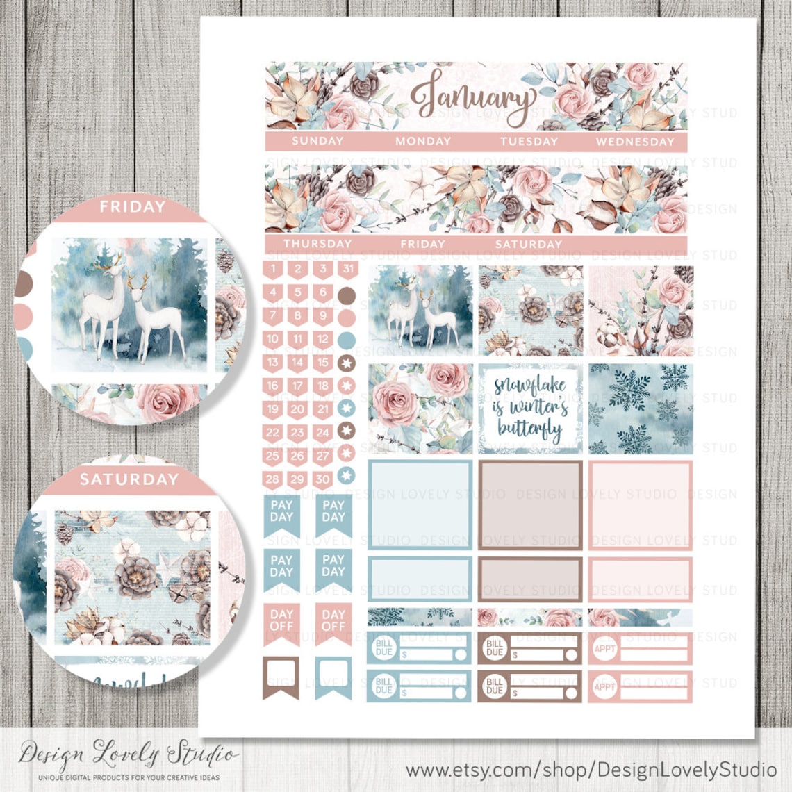 Printable JANUARY Planner Stickers January Monthly Stickers - Etsy