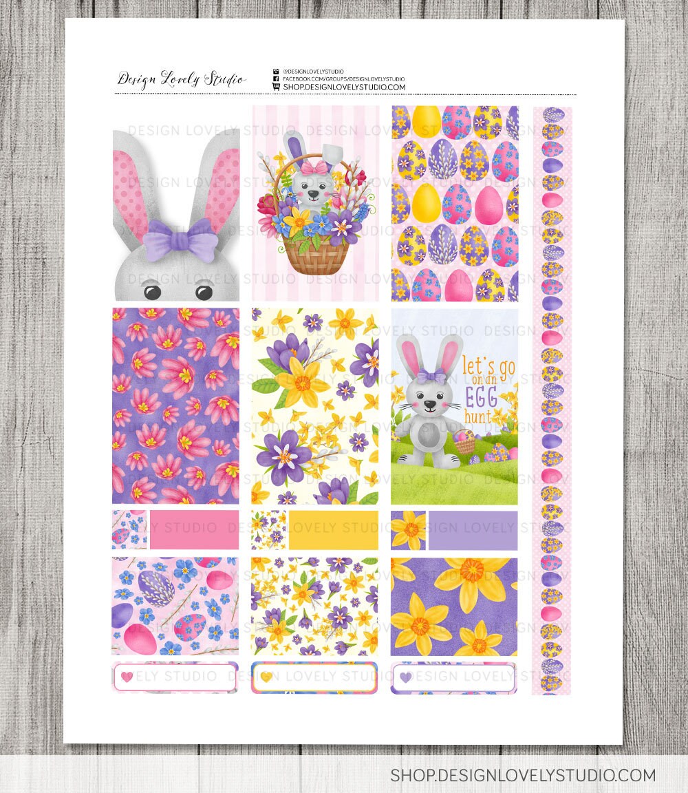 Printable Big Happy Planner EASTER Stickers Kit EASTER - Etsy