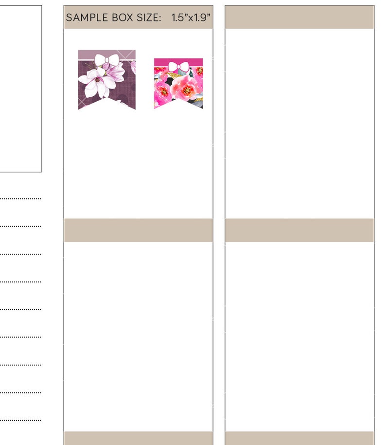 Printable Flags Planner Stickers Floral Flags Planner | Etsy