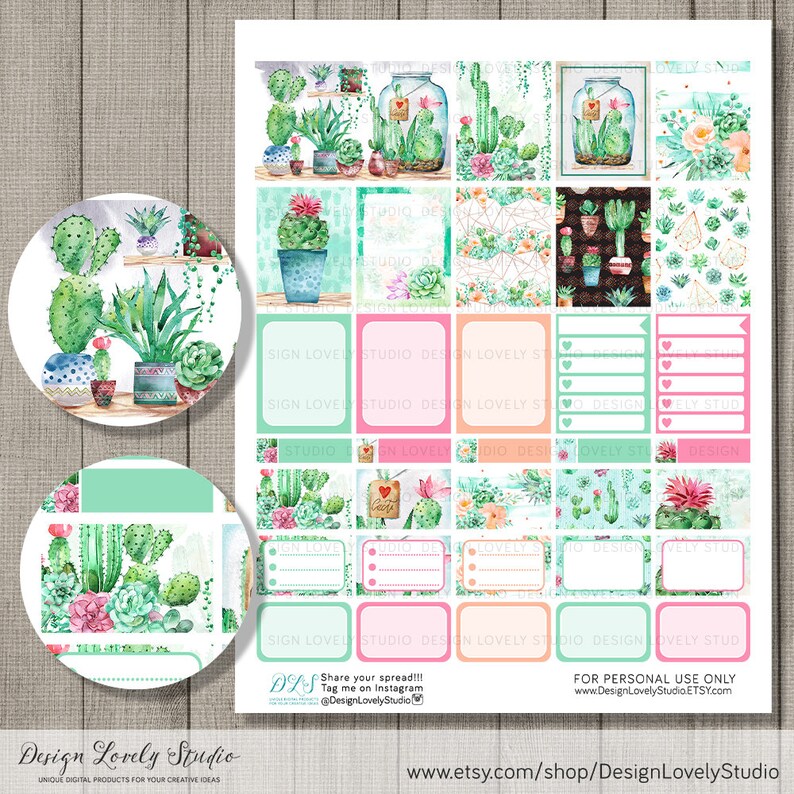PLANT LADY Printable Planner Stickers Urban Jungle Stickers - Etsy