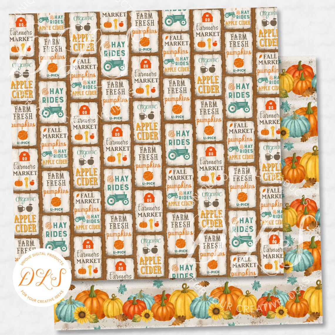 Fall Digital Paper Pumpkin Digital Paper Halloween Digital | Etsy