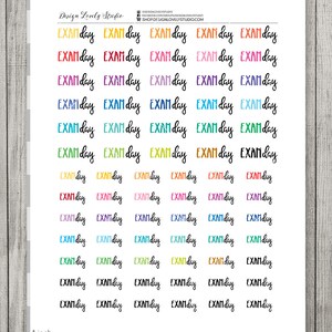EXAM DAY Script Planner Stickers, Exam Day Printable Planner Stickers ...