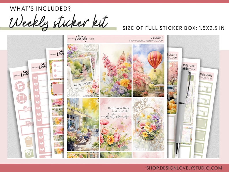 Printable Floral Planner Stickers Bundle, Spring, Summer, Monthly ...