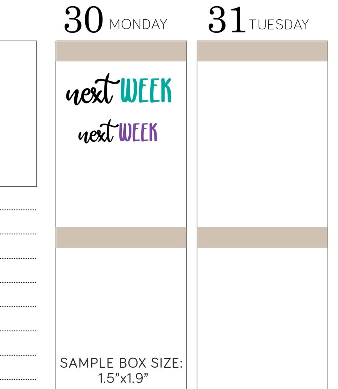 NEXT WEEK Script Headers Stickers, Printable Script Planner Stickers ...