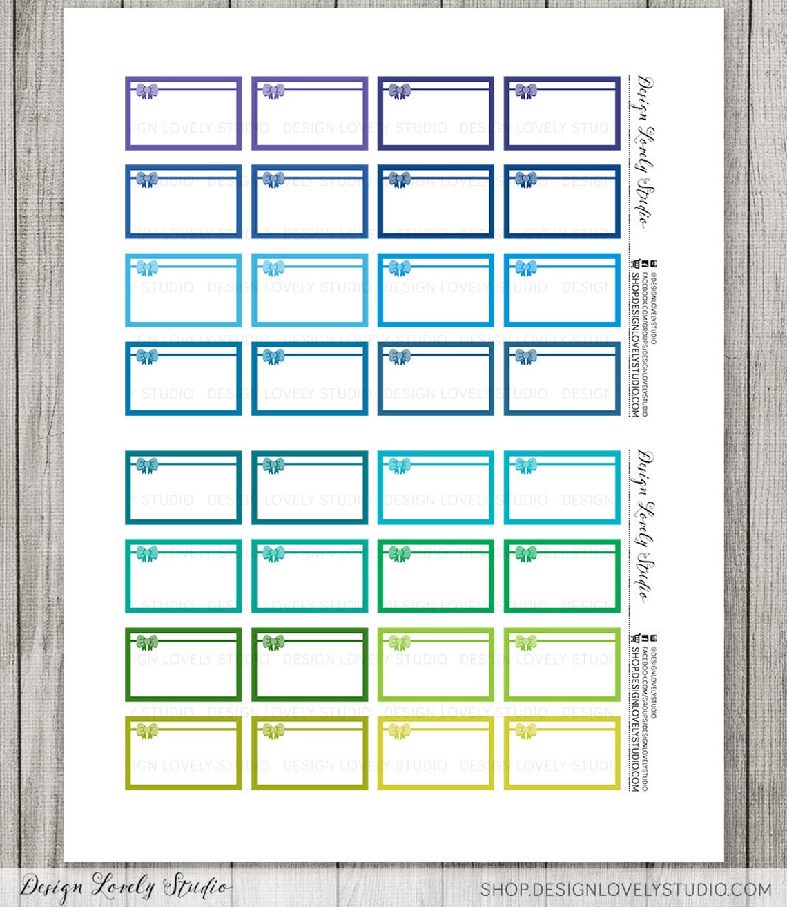 Printable Bow Half Boxes Multicolor Half Boxes Printable - Etsy