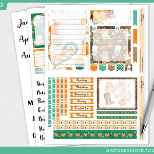 Notes Page Sticker Kit, Printable Planner Stickers, Monthly Sticker Kit ...