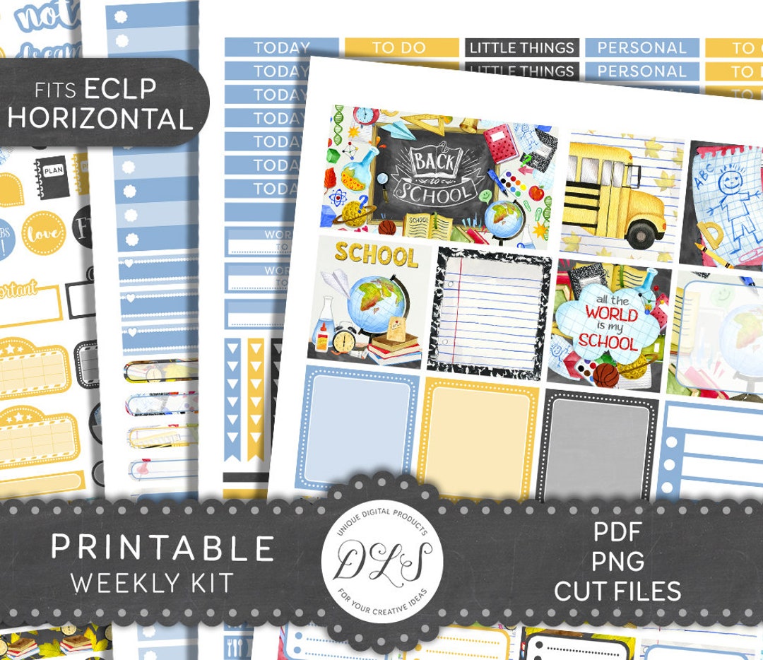Printable BACK TO SCHOOL Planner Stickers, Back to School Weekly ...