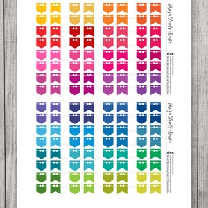 Printable Page Flags Planner Stickers, Multicolor Page Flags Planner ...