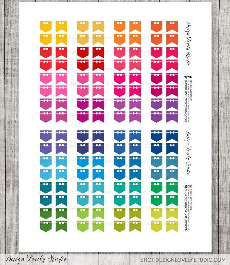 Printable Page Flags Planner Stickers Multicolor Page Flags - Etsy