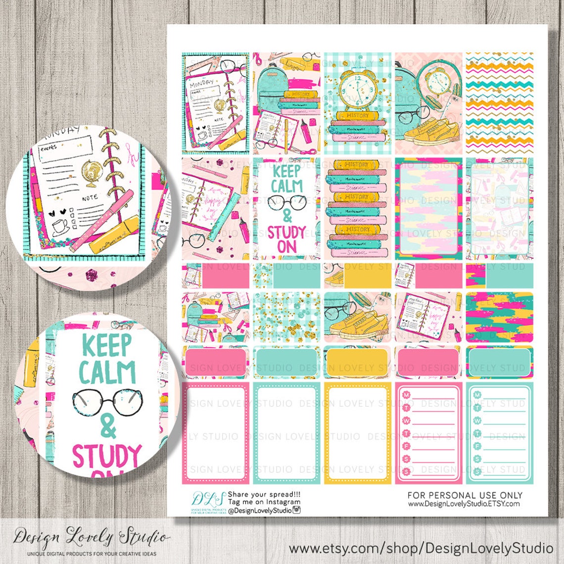Printable BACK TO SCHOOL Planner Stickers Happy Planner Back | Etsy