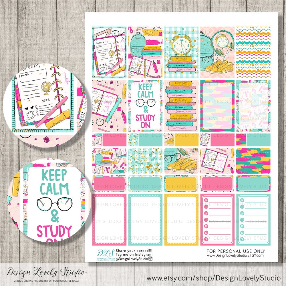 Printable BACK TO SCHOOL Planner Stickers Happy Planner Back - Etsy