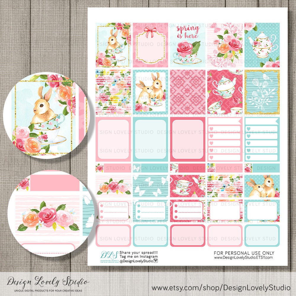 Printable EASTER Planner Stickers Spring Planner Stickers | Etsy