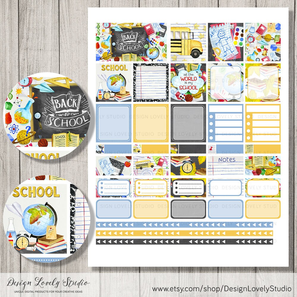 Printable BACK TO SCHOOL Planner Stickers Back to School | Etsy