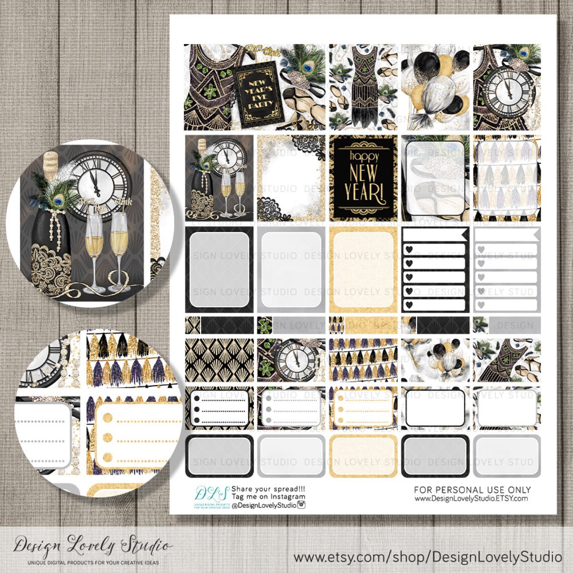 New Year Weekly Planner Kit New Year's Eve Printable - Etsy