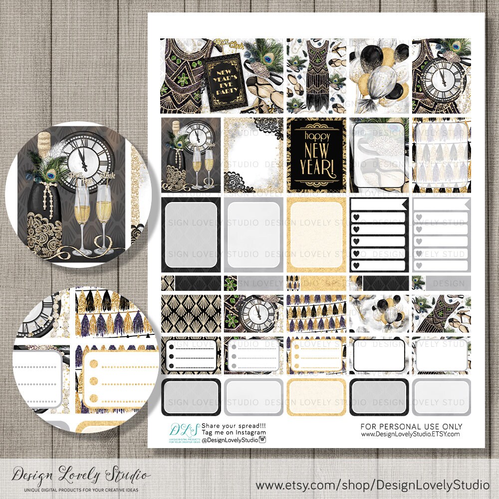 New Year Weekly Planner Kit New Year's Eve Printable - Etsy