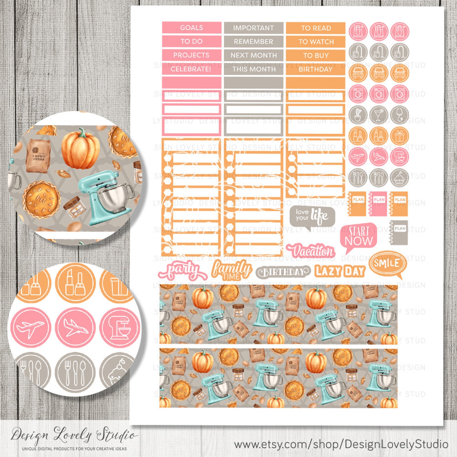 Printable NOVEMBER Monthly Kit Happy Planner November Planner - Etsy