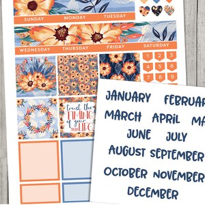 Big Happy Planner PRINTABLE Monthly Stickers, Fall Monthly Kit, Floral ...