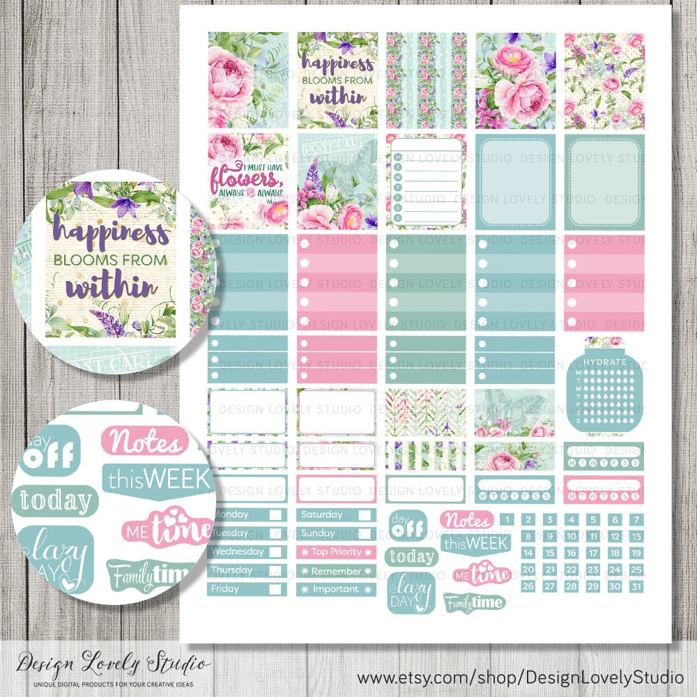Printable Mini Happy Planner Weekly Kit Spring Planner | Etsy