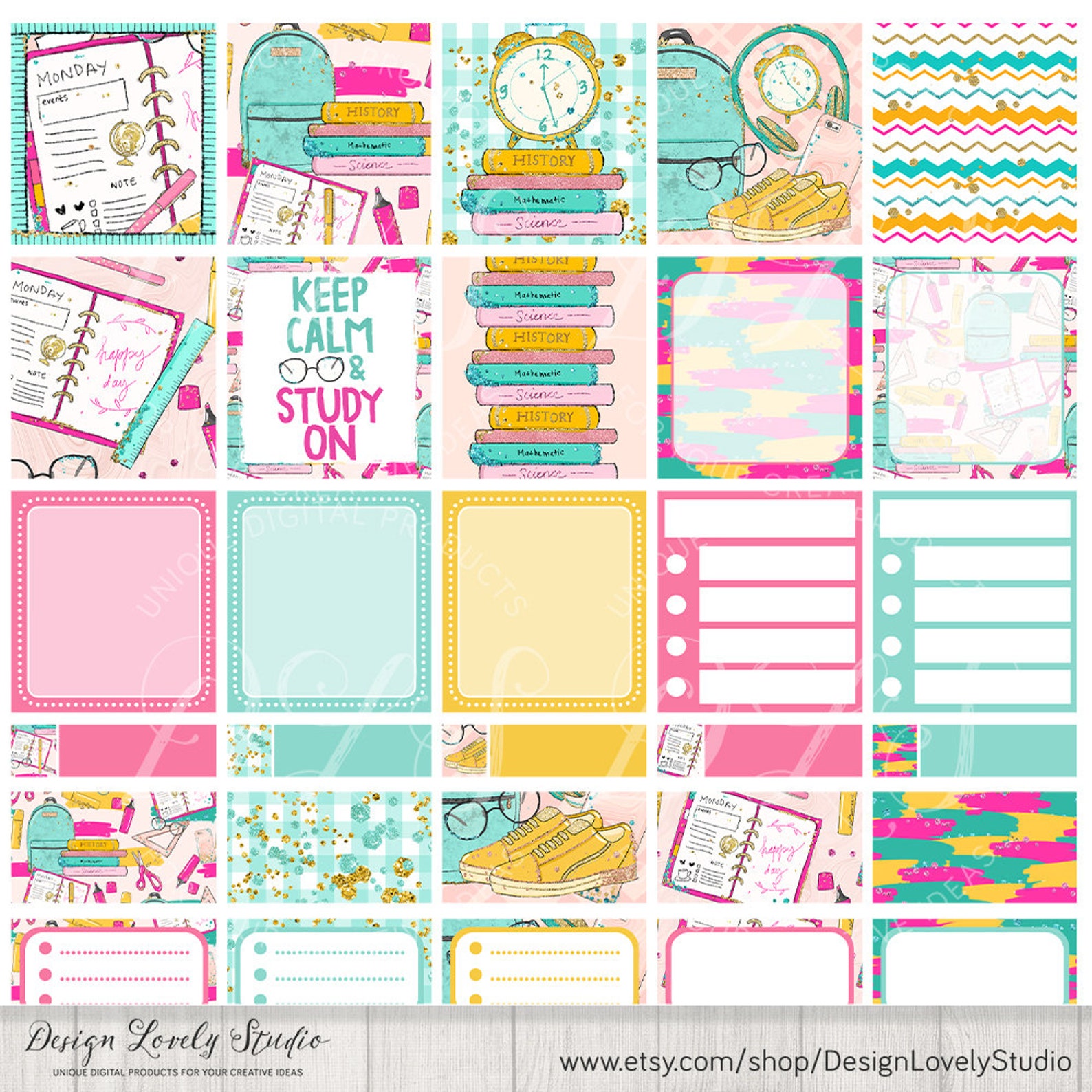 Printable BACK TO SCHOOL Planner Stickers Back to School | Etsy