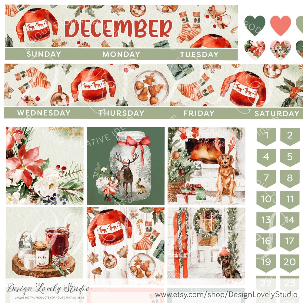 DECEMBER Monthly Planner Kit Happy Planner Printable - Etsy