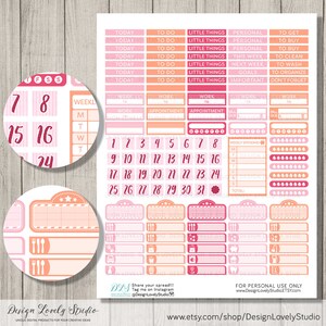 Happy Planner PRINTABLE Weekly Kit, Pink Floral Planner Stickers, Happy ...