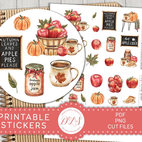 Apple Planner Stickers Fall Planner Stickers Pumpkin Planner - Etsy