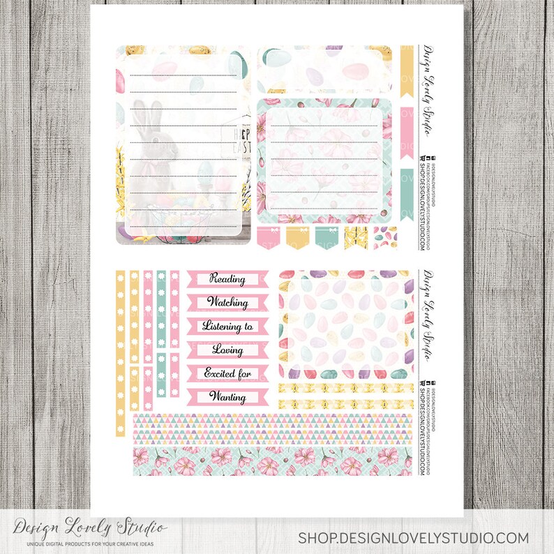 April NOTES PAGE Planner Stickers Printable ECLP Notes Page | Etsy