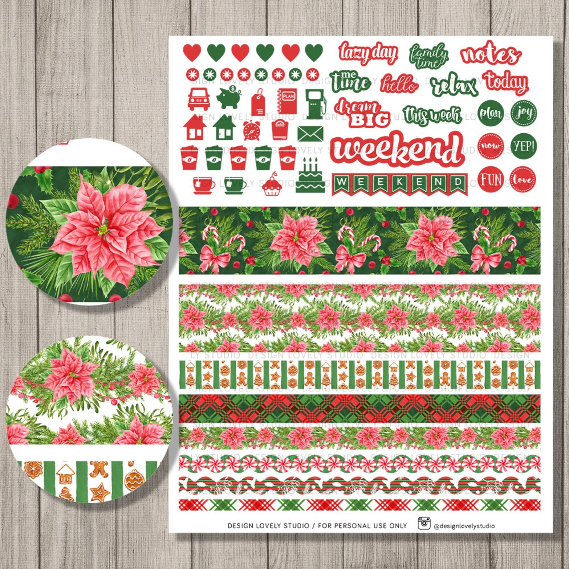 Christmas Planner Stickers Printable Planner Stickers Weekly - Etsy