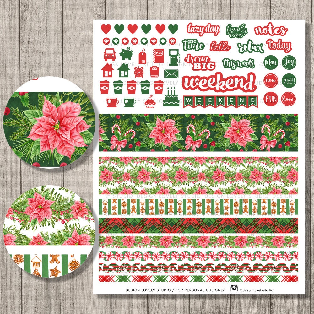 Christmas Planner Stickers Printable Planner Stickers Weekly - Etsy