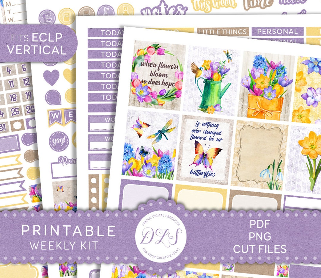 Printable FLORAL Planner Stickers, Spring Planner Stickers, Printable ...