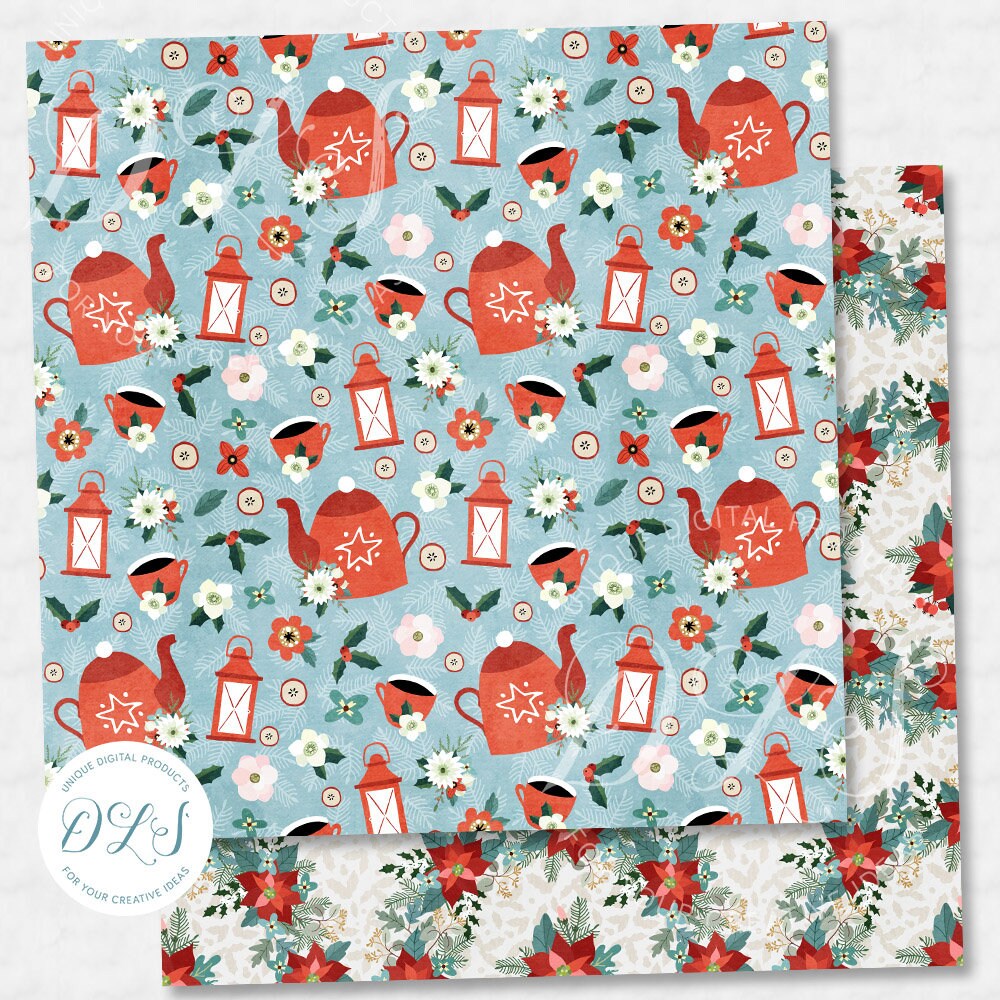 Winter Digital Paper Winter Digital Backdrop Christmas - Etsy