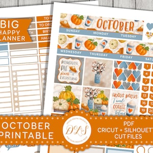 October Big Happy Planner Stickers, Big Happy Planner Printable ...