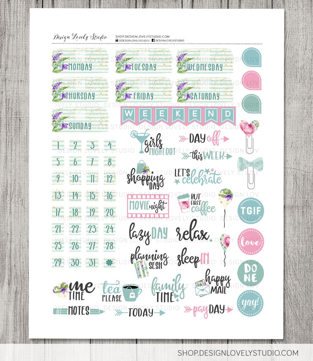 PRINTABLE Big Happy Planner Stickers Kit Floral Planner | Etsy