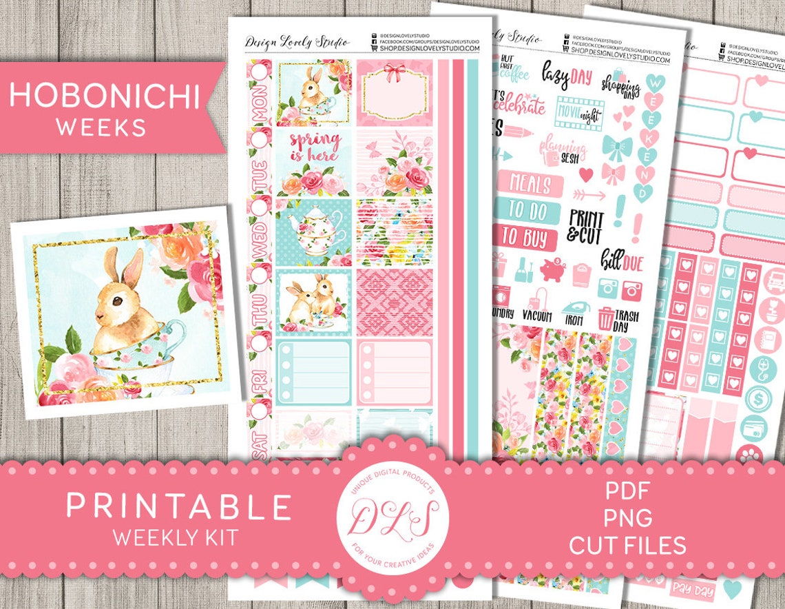 EASTER Planner Stickers Kit Printable Hobonichi Weeks Planner - Etsy