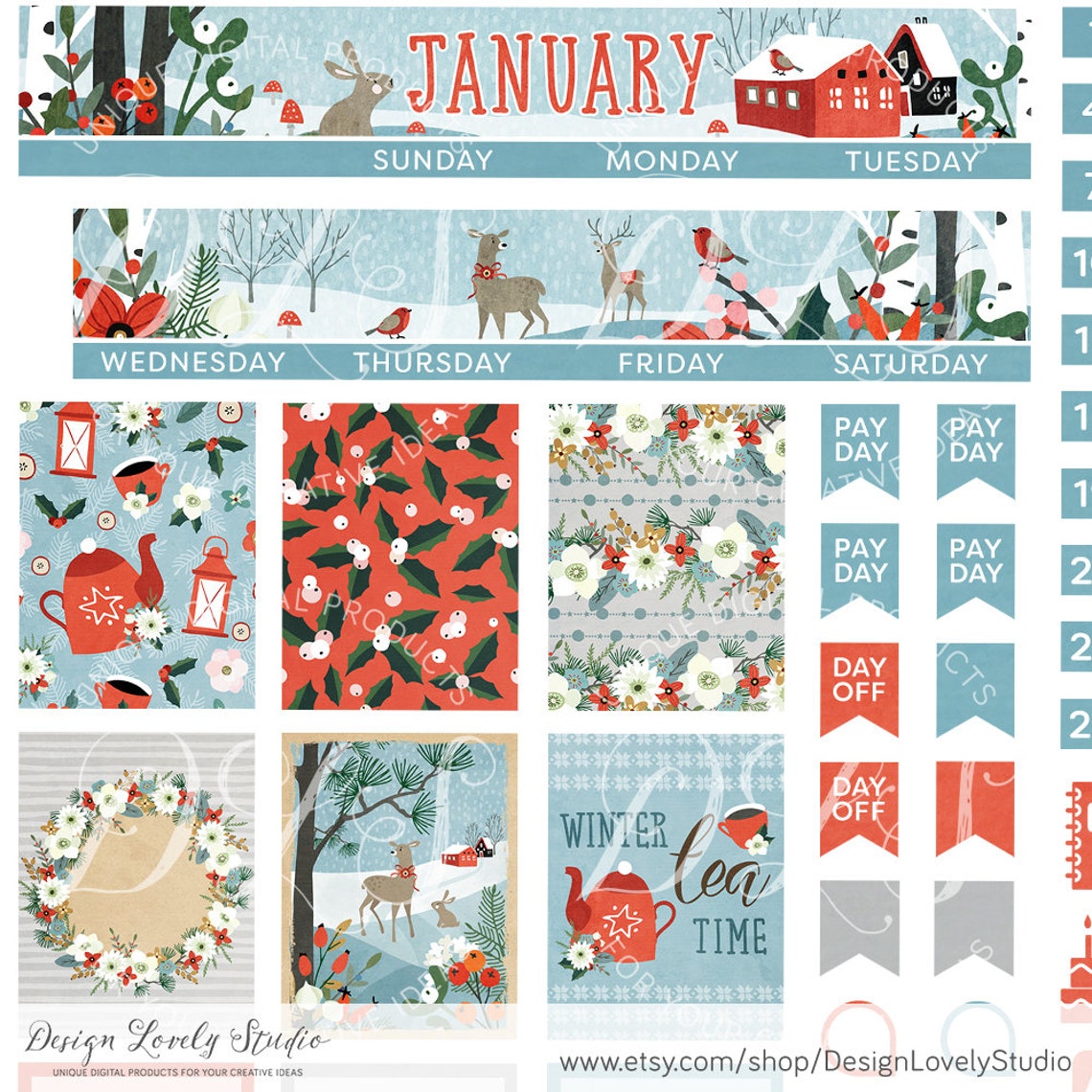 Mini Happy Planner January Stickers Kit Printable January - Etsy